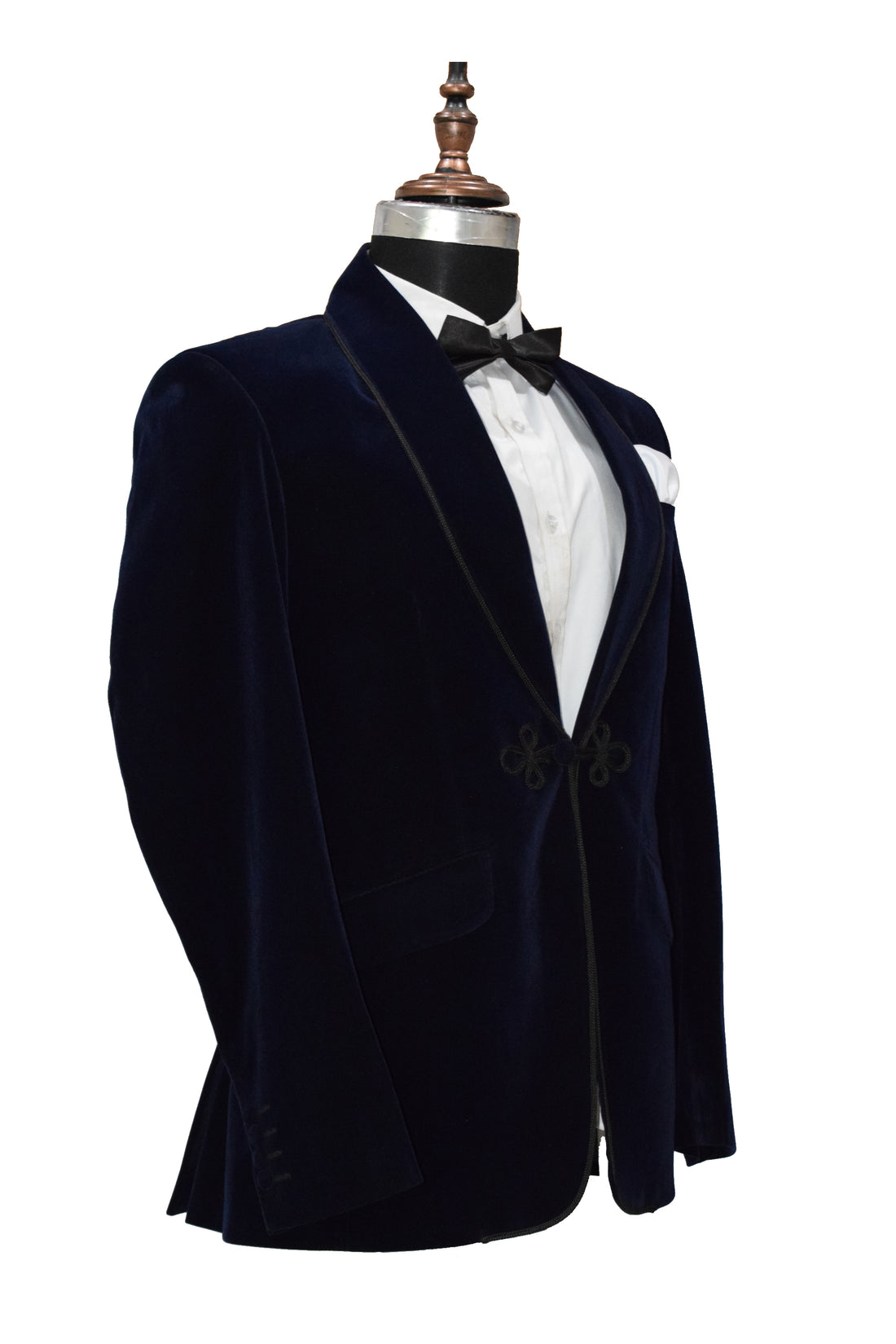 Men Navy Blue Smoking Jacket Dinner Party Wear Coat – TrendsfashionIN